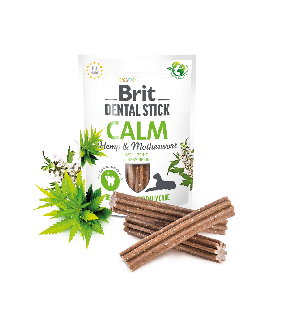 BRIT CARE Dog Dental Stick Calm with Hemp & Motherwort 7szt (251g) | Sklep zoologiczny ZooArt
