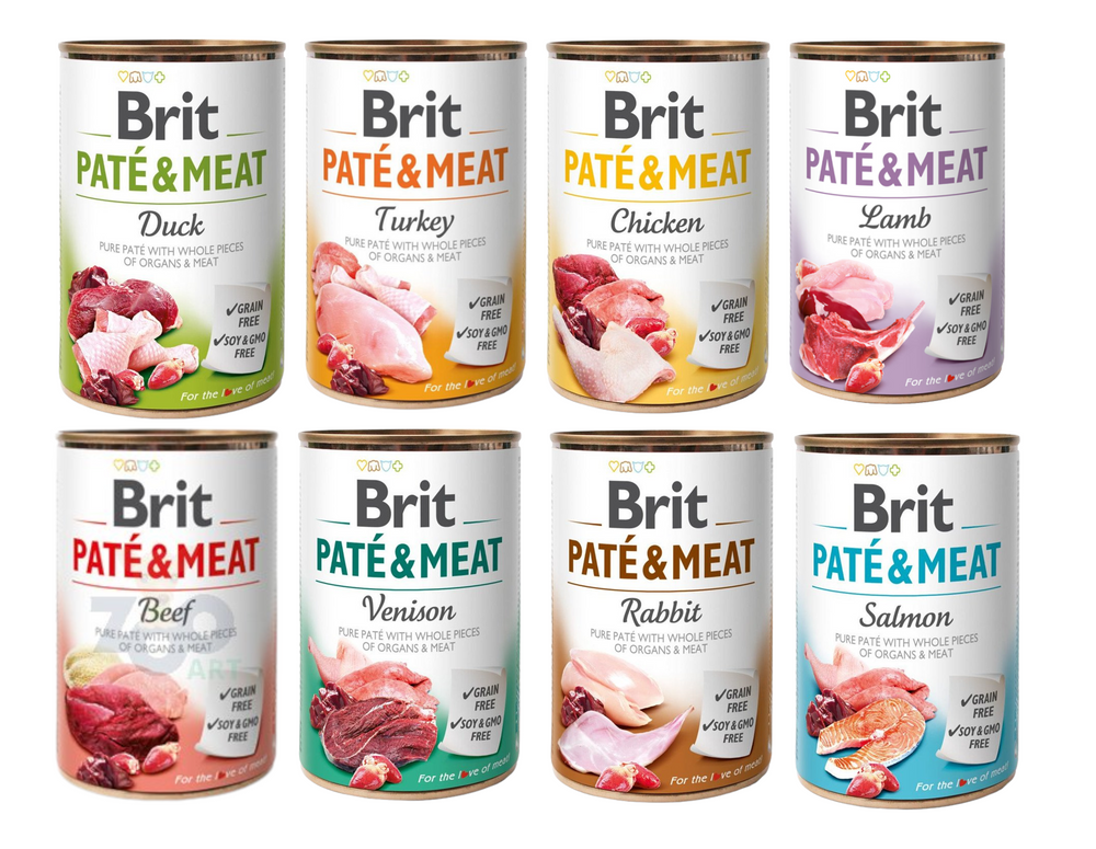 BRIT PATE & MEAT Mix 8x400g 8 Smaków | Sklep zoologiczny ZooArt