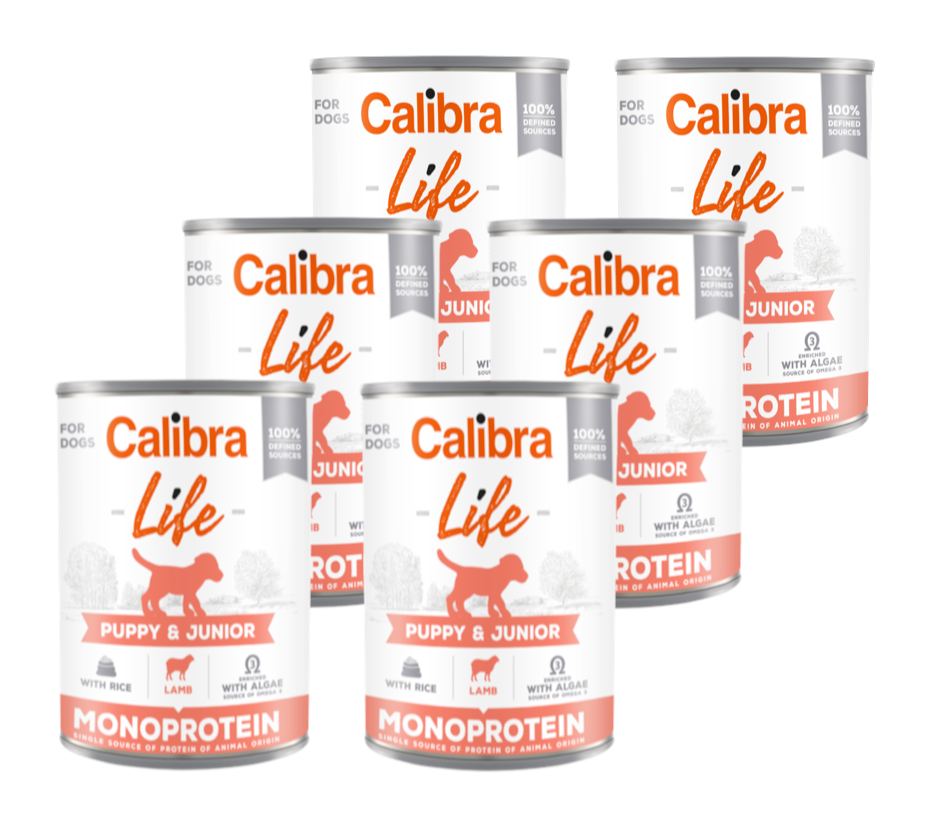 CALIBRA Dog Life Puppy & Junior Lamb with rice 6x400g | Sklep ...