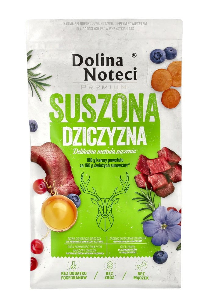 DOLINA NOTECI Premium Dziczyzna- karma suszona dla psa 9kg | Sklep zoologiczny ZooArt