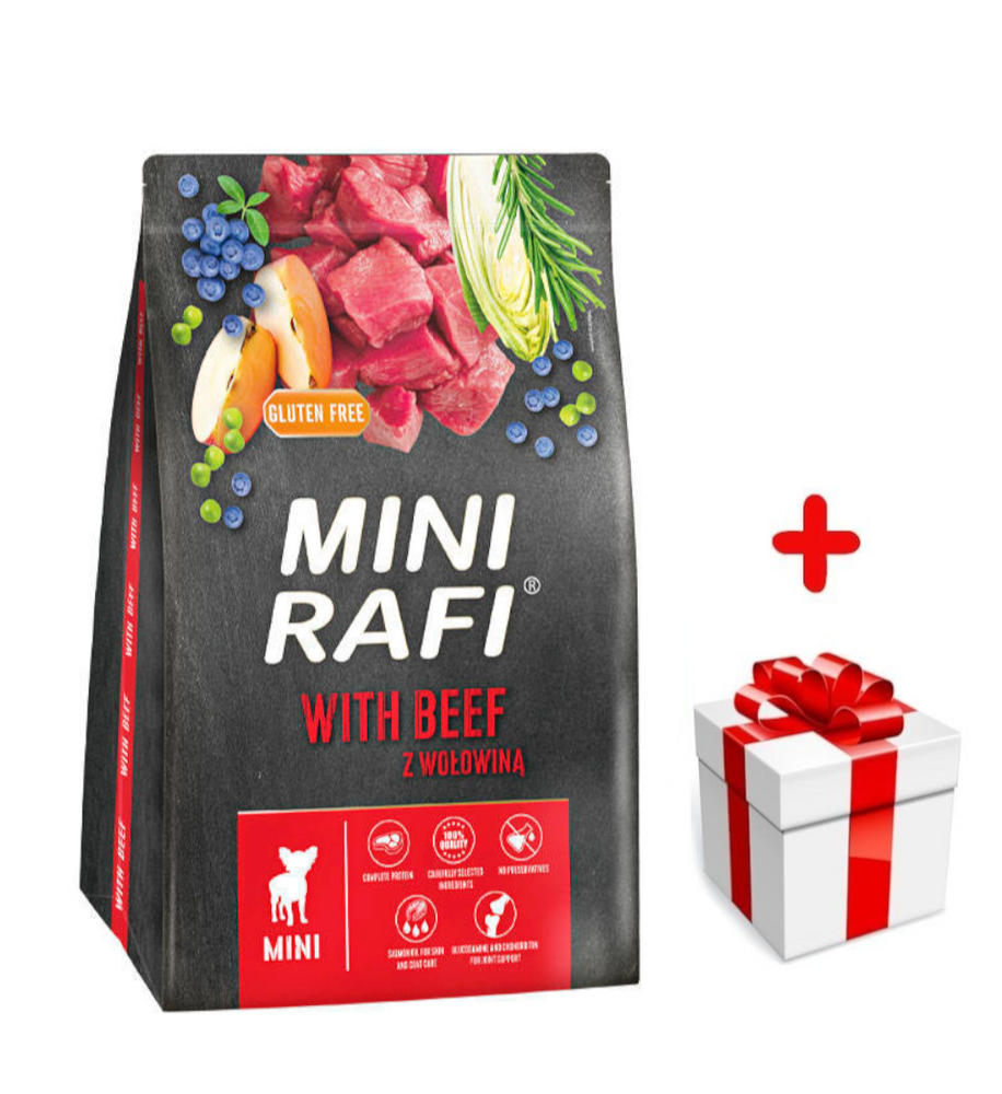 DOLINA NOTECI Rafi Mini karma sucha dla psa z wołowiną 3kg + niespodzianka dla psa GRATIS ...