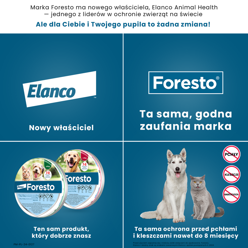 ELANCO Foresto Obroża dla kotów i psów poniżej 8kg + PETS ANTI INSECT ...