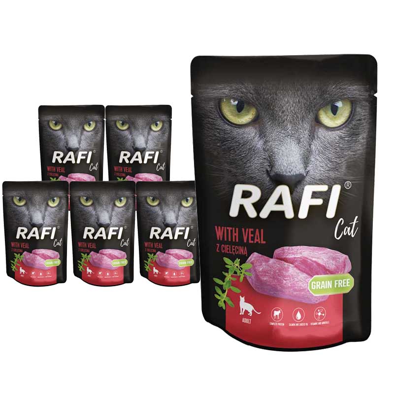 RAFI Cat Adult z cielęciną 10x100g | Sklep zoologiczny ZooArt